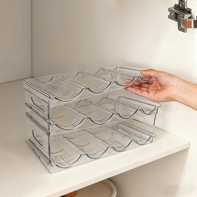 Jual Rak Botol Minuman Susun Transparan Bottle Holder Organizer Storage ...