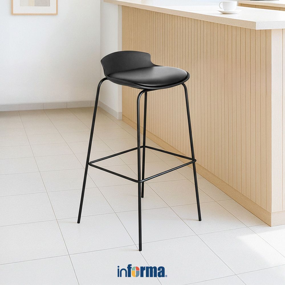 Jual Informa Laredo Kursi Bar Kulit - Hitam Bar Stool Kursi Kafe ...