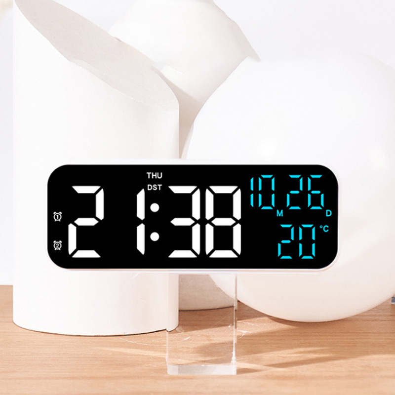 Jual Simple Digital Alarm Clock Multi-function LED Clock Voice Control ...