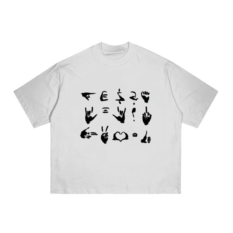 Jual Hits Boxy Oversize Tshirt boxy heavyweight hand simbolis American ...