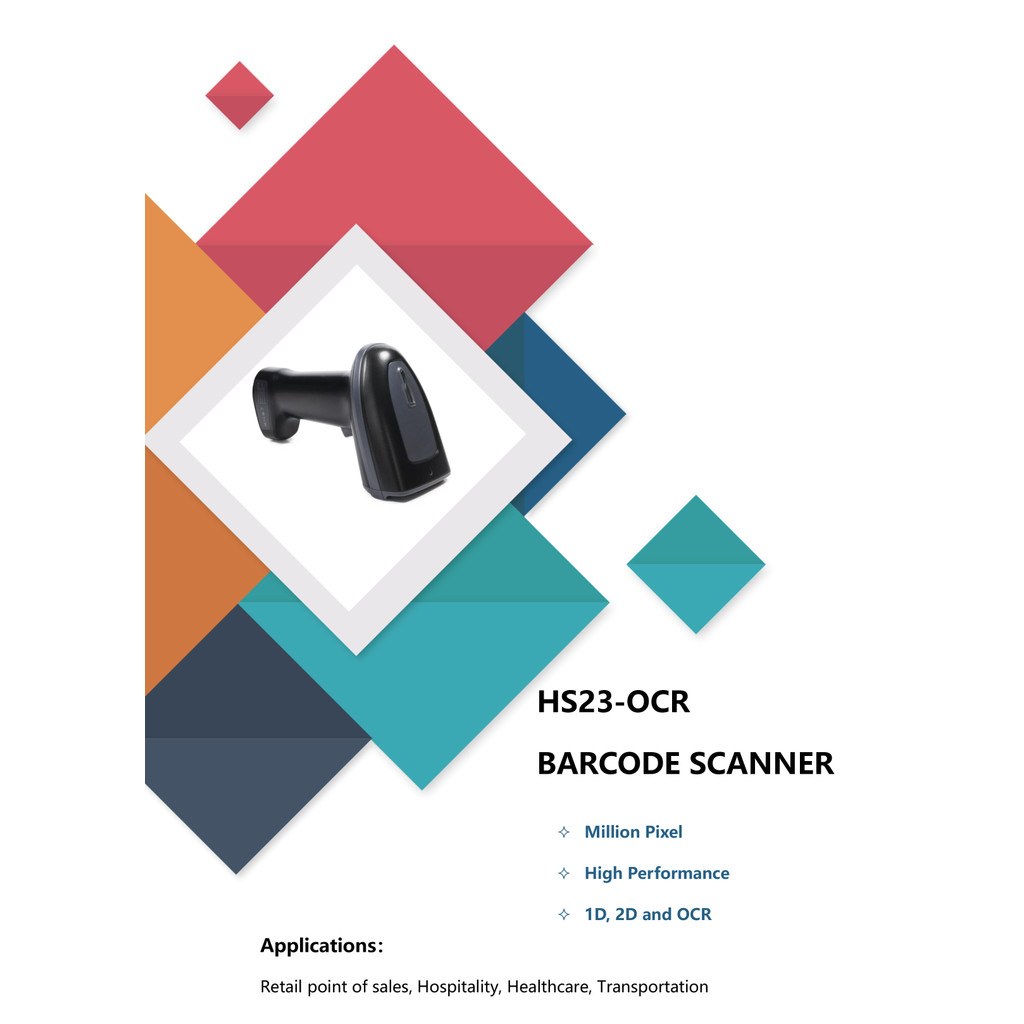 Jual 2D/1D OCR Barcode Scanner Handheld Portable Wired/Wireless Bluetooth With Base MRZ PDF417 ...