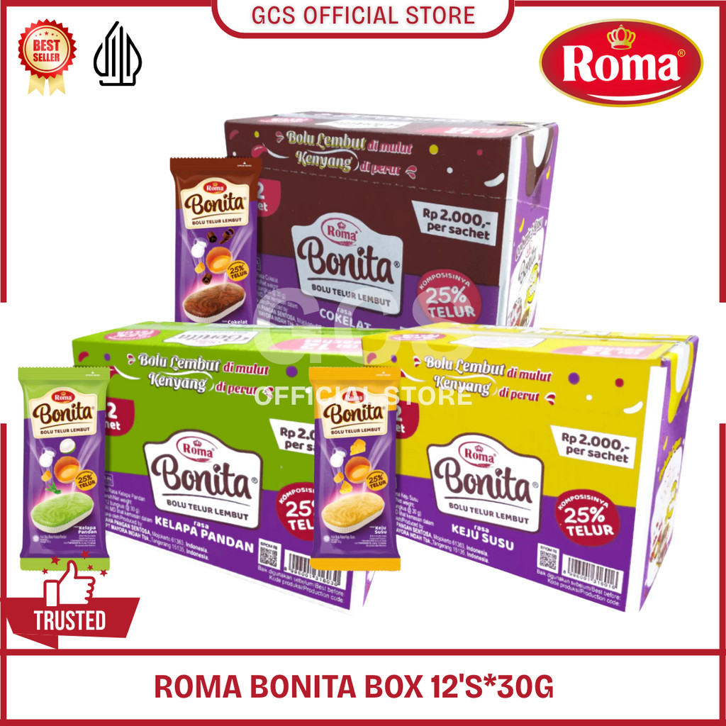 Jual Roma BONITA Bolu Telur Lembut Chocolate Cokelat Keju Susu Kelapa ...