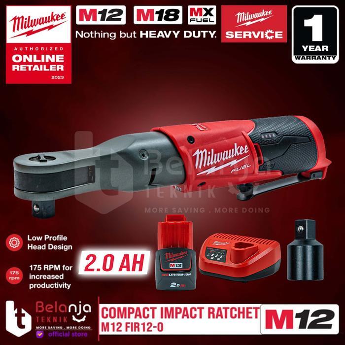 Jual Milwaukee M12 FIR12-202 Kunci Rachet Baterai FIR 12 Cordless ...