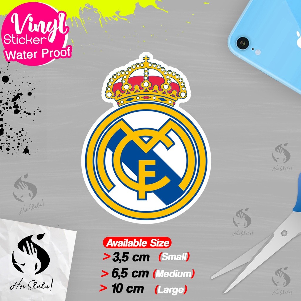 Jual Stiker Real Madrid Klub Sepak Bola Liga Spanyol Sticker Logo ...