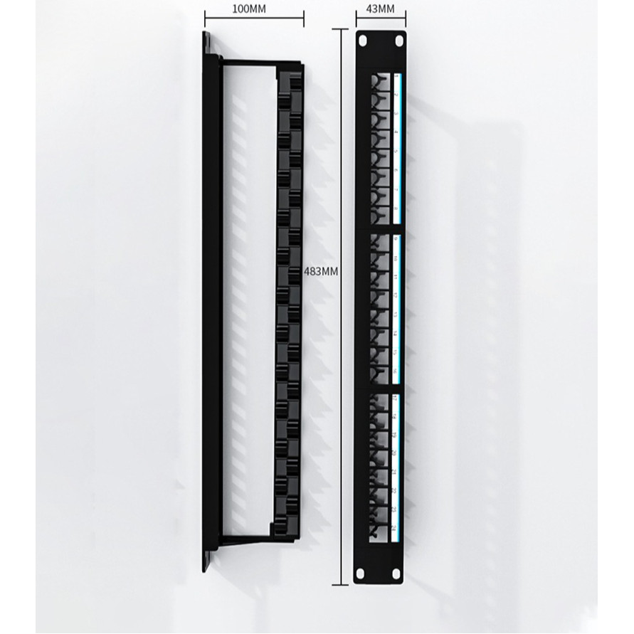 Jual ZOERAX 24 Port Blank Patch Panel UTPSTP with Adjustable Rear Cable ...