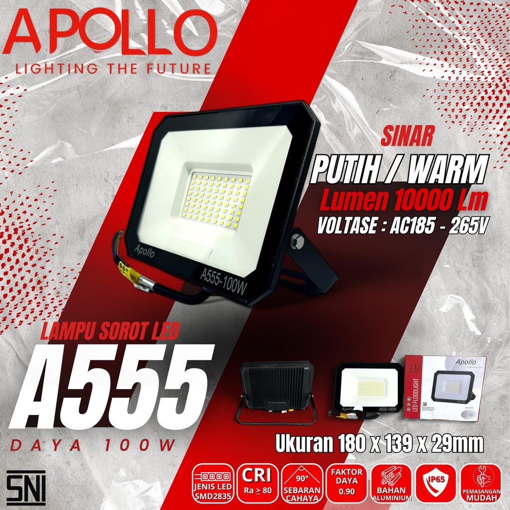 Jual Lampu Sorot Outdoor APOLLO A555 20W 30W 50W 100W 200W PENDINGIN ...