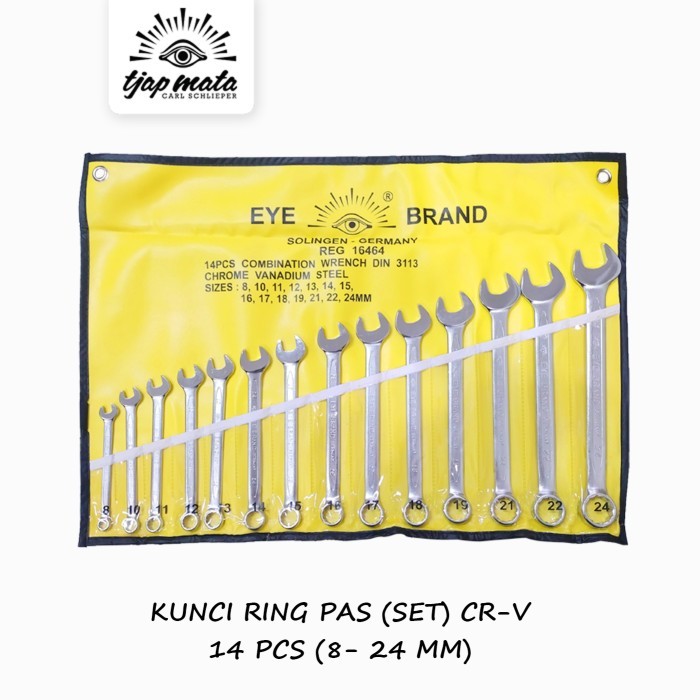 Jual TJAP MATA / CAP MATA Kunci Ring Pas Set 14 Pcs ( 8 - 24 MM ...