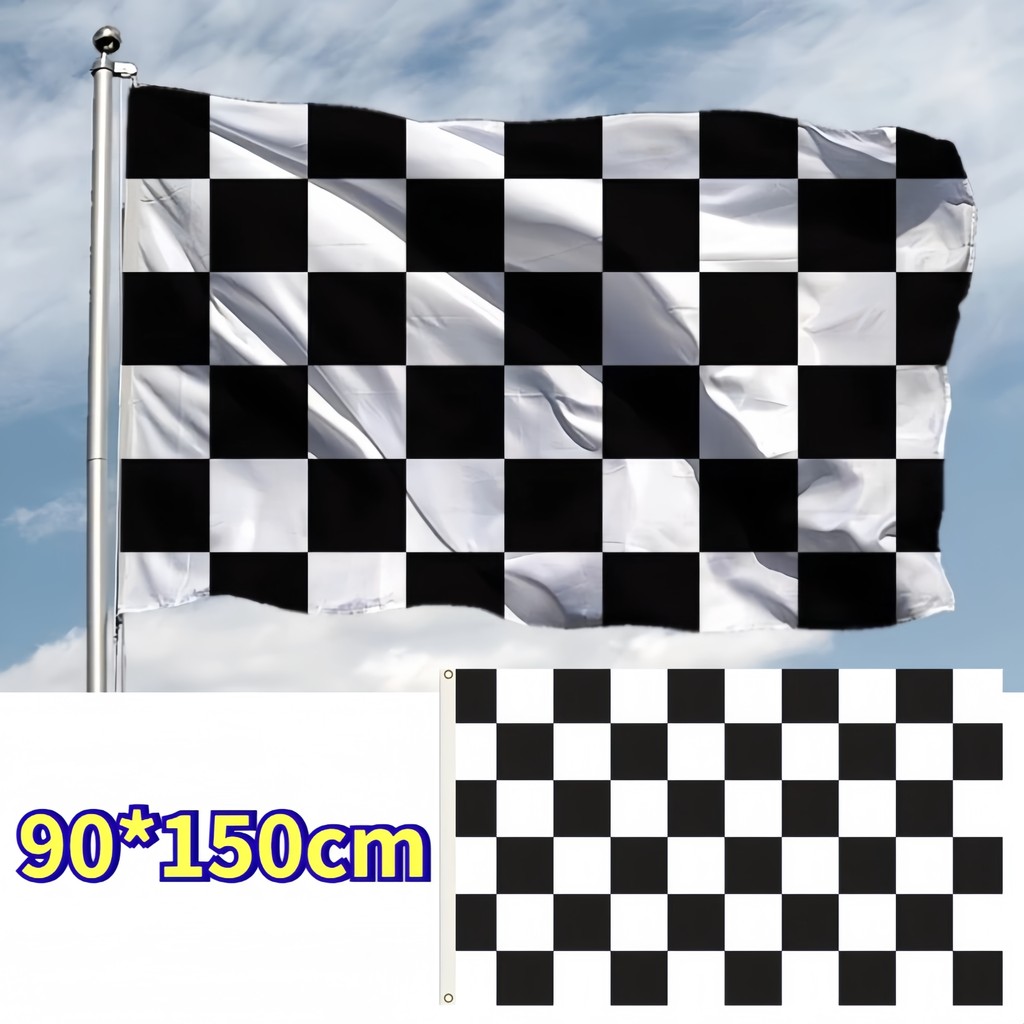 Jual Bendera Start Bendera Finish Hitam Putih / 90 X 150cm Balap Mob ...