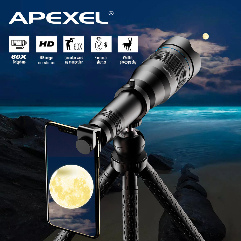 Jual APEXEL 60X monocular telescope 36X 28X long range HD Zoom Mobile ...