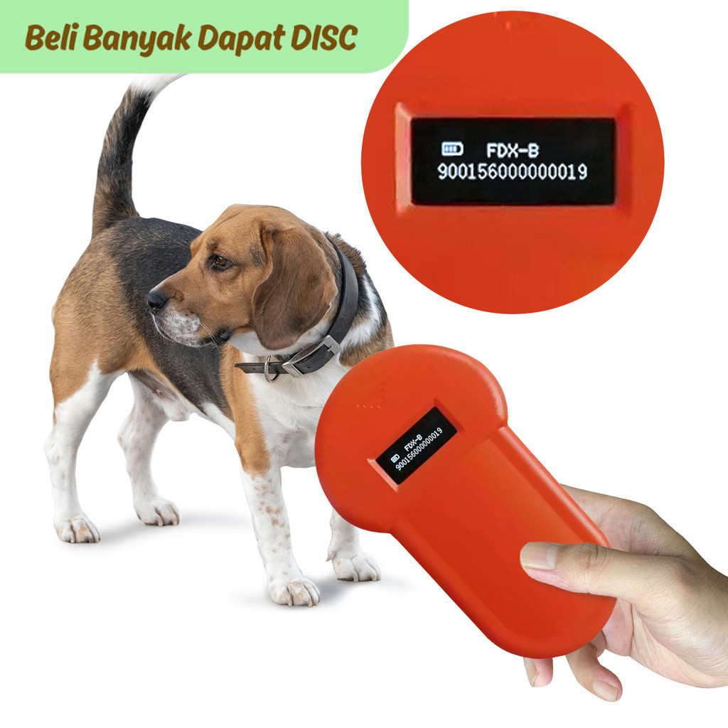 Jual TTN ISO FDXB Pet RFID Chip Reader OLED splay Portable Animal ...