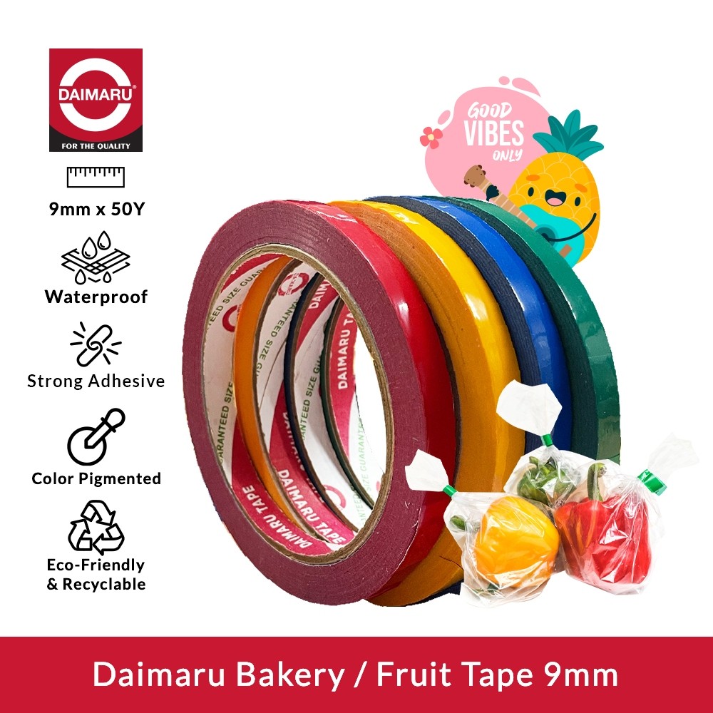 Jual Daimaru Bakery / Fruit Tape 9mm x 50Y Perekat Kuat & Warna Cerah ...
