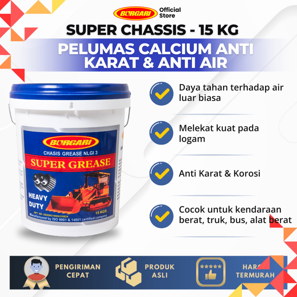 Jual 15KG PAIL GEMUK GREASE STAMPET SUPER CHASSIS GREASE PAIL 15 KG ...