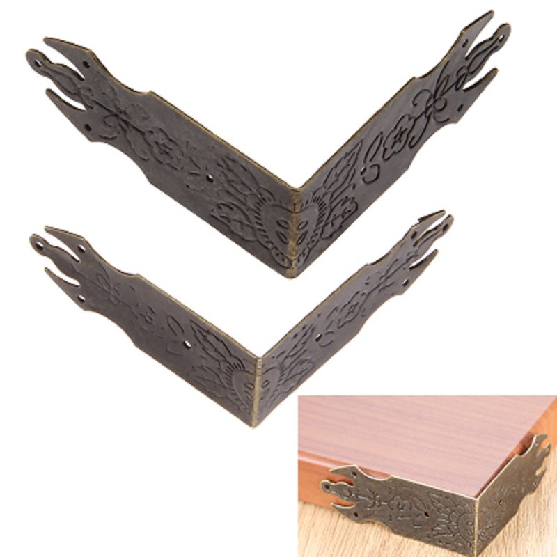 Jual DRELD 8Pcs Vintage Luggage Case Box Corner Pattern Carved Corners ...