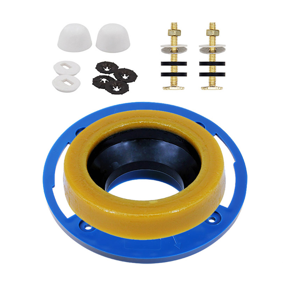 Jual 1 Set Toilet Wax Ring and Flange Kit with Extended Flanges and ...