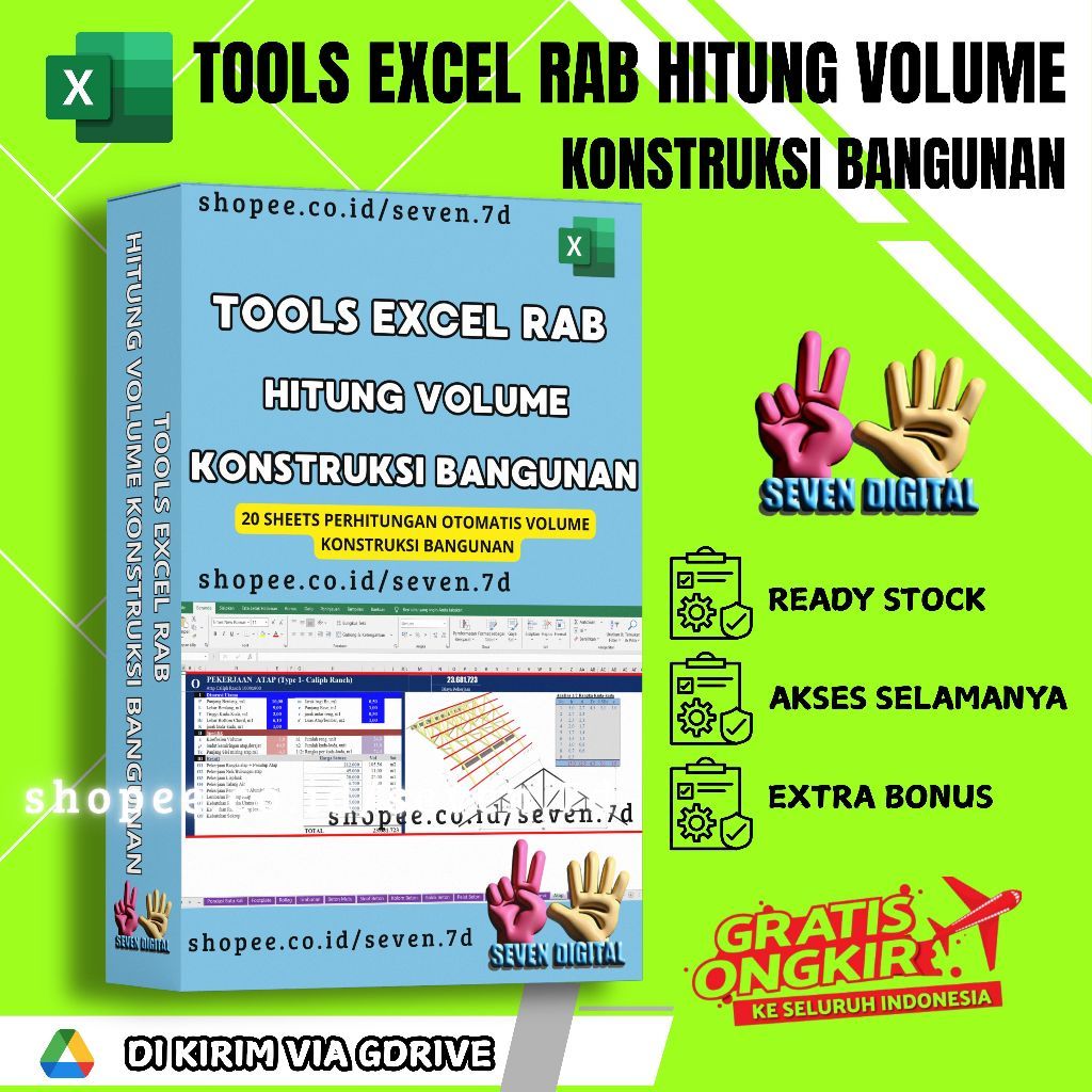 Jual Template Excel RAB Otomatis I Perhitungan Volume Pekerjaan ...