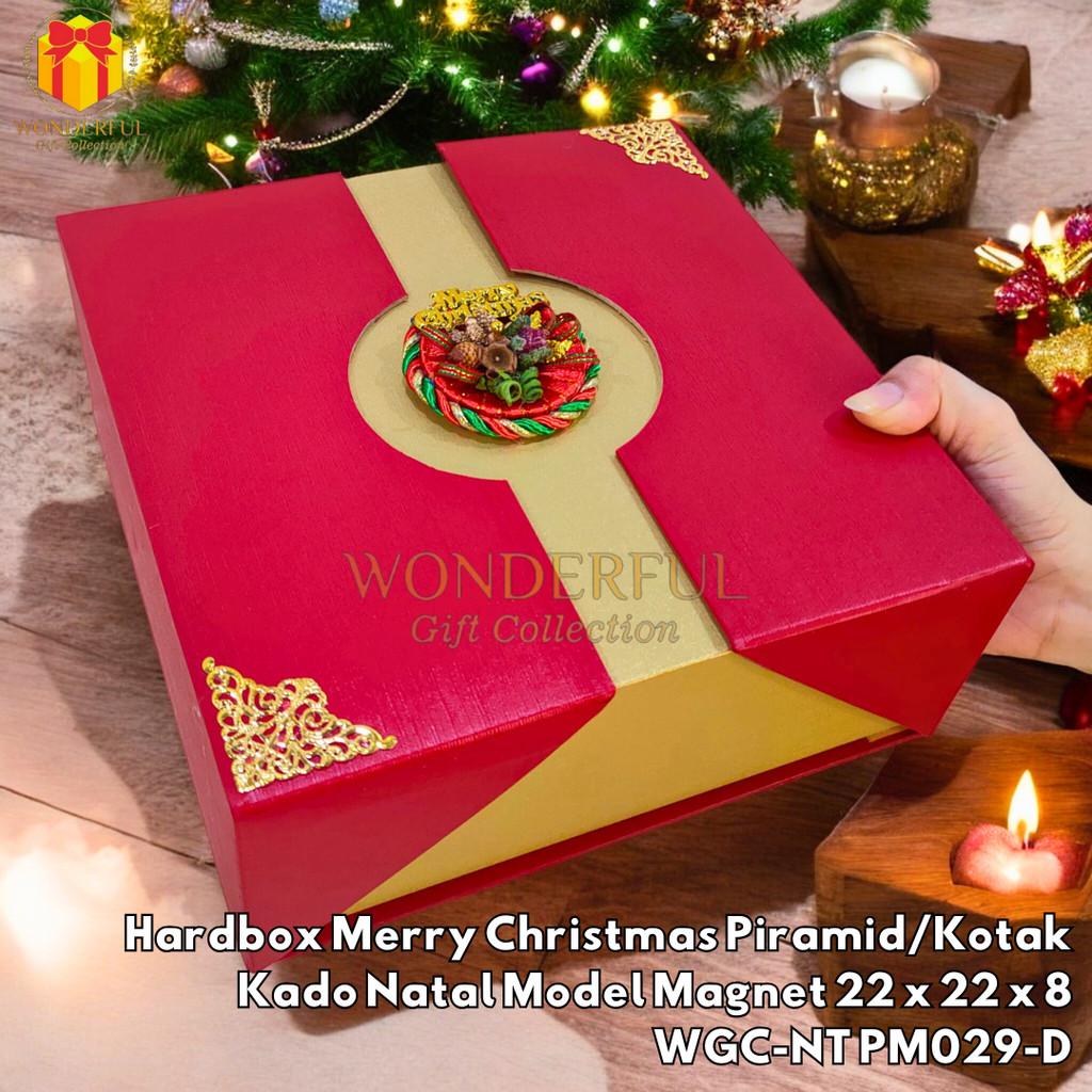 Jual Hardbox Merry Christmas Piramid/Kotak Kado Natal Model Magnet 22 x ...