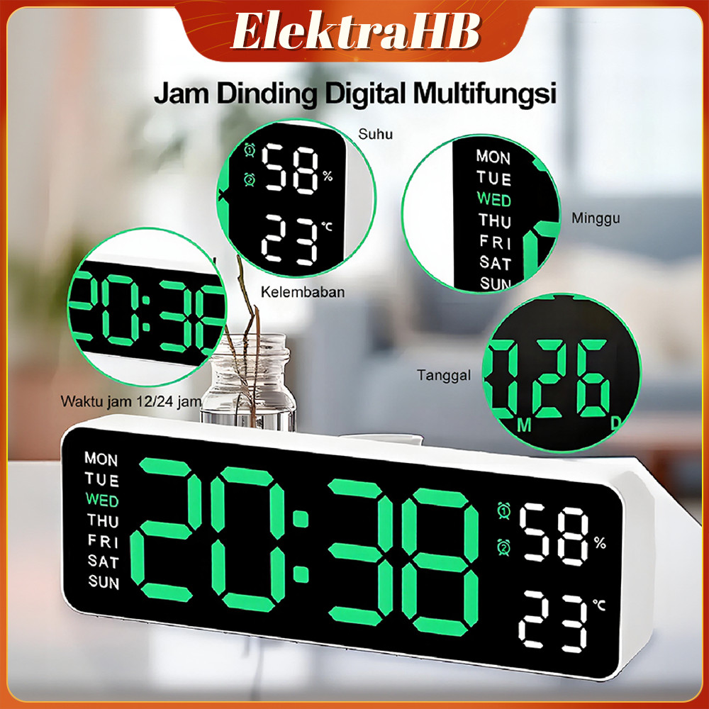 Jual 6in 1 Jam Digital LED Besar Smart Clock Layar Besar Sempurna Alarm ...