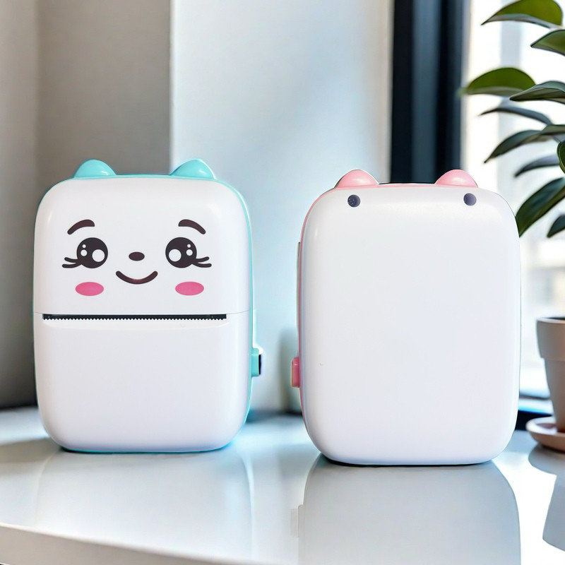 Jual Cute Cat Face Portable Mini Thermal Label Printer | Shopee Indonesia