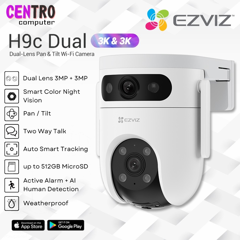 Jual Ezviz H9c Dual Lens 2K 3MP+3MP Smart Home Wifi Pan & Tilt IP ...