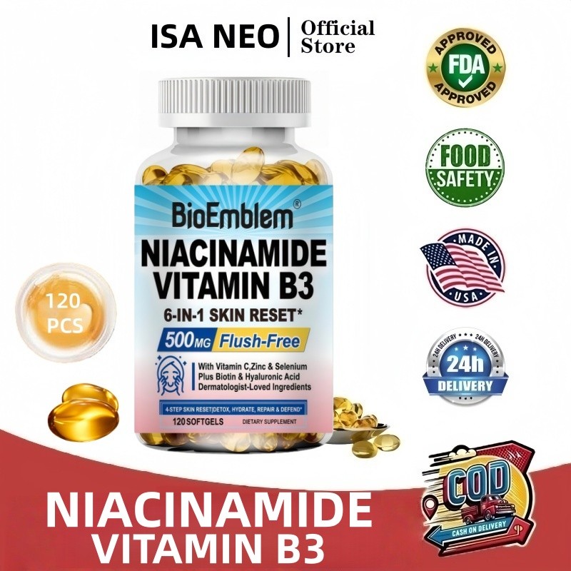 Jual ISA NEO-BioEmblem Niacinamide Vitamin B3 Niacin 500mg Suplemen ...