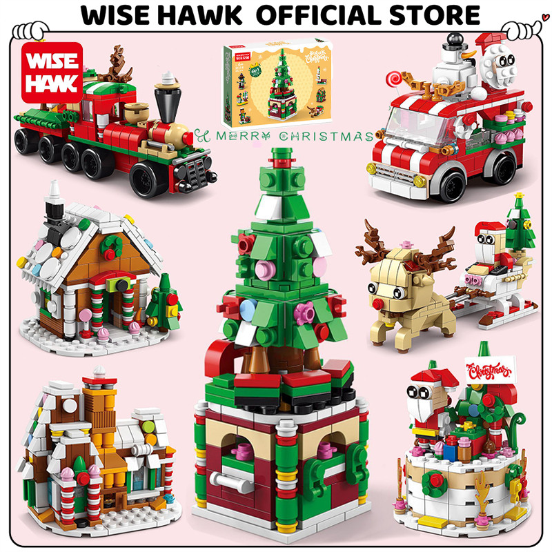 Jual WISE HAWK Natal Hadiah 6 in 1 Christmas DIY Gift Block Building ...