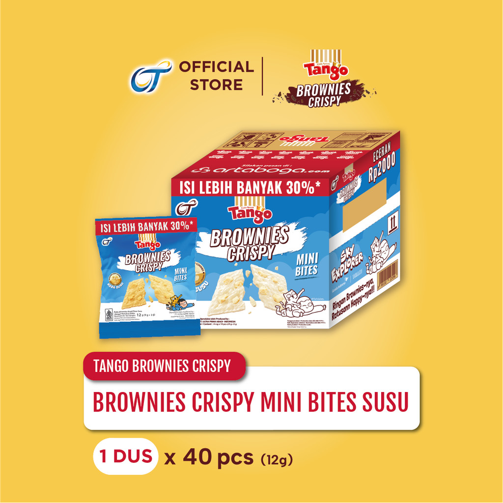 Jual Tango Brownies Crispy Susu [1 Dus x 4 Renceng] - Snack Brownies ...