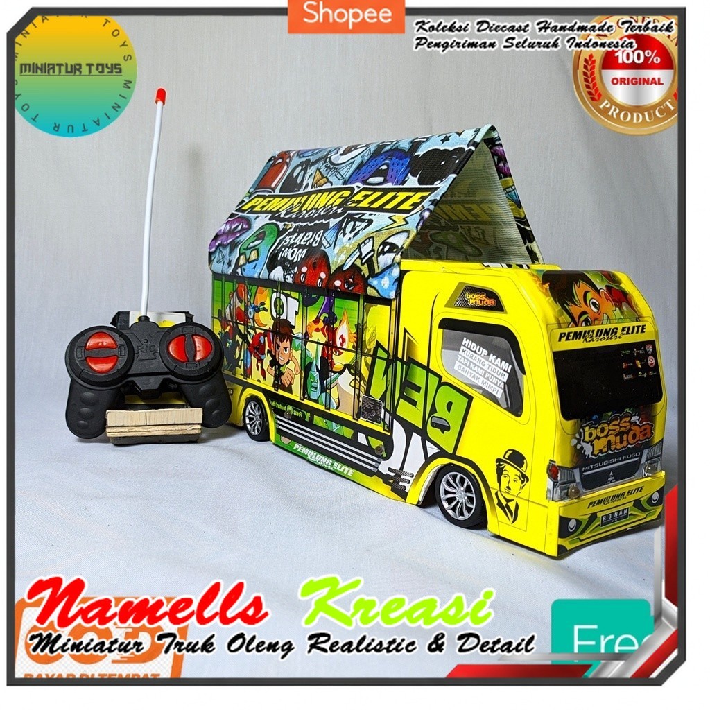 Jual Namells Kreasi miniatur truk oleng remot control full lampu BEN10 ...