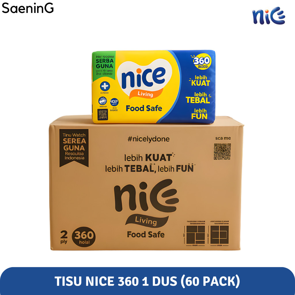 Jual Tissue Tisu Nice Pack 1 Dus 60s 60 Pack Isi 60 Non Parfumed Lembut ...