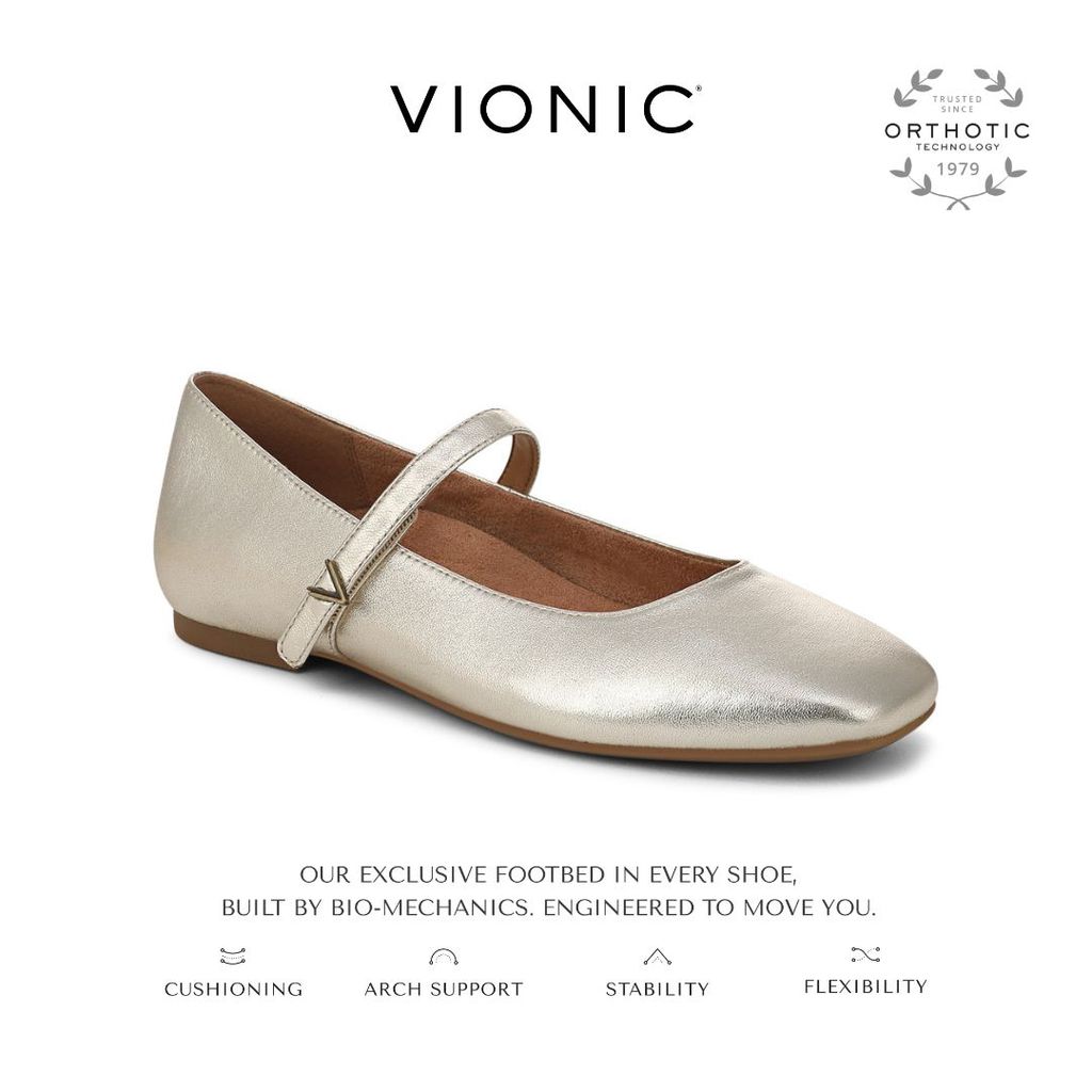 Jual Vionic Alameda Gold Flatshoes wanita | Shopee Indonesia