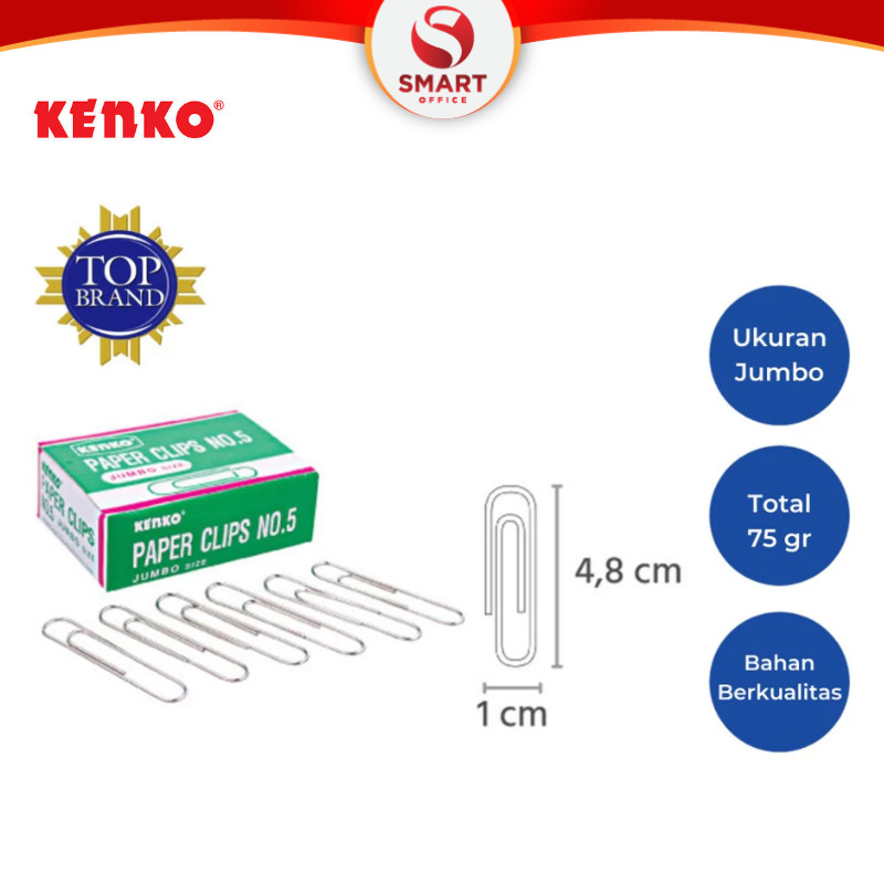Jual KENKO Jumbo Clip No.5 - Klip Kertas Jumbo Besar / Paper Clip ...