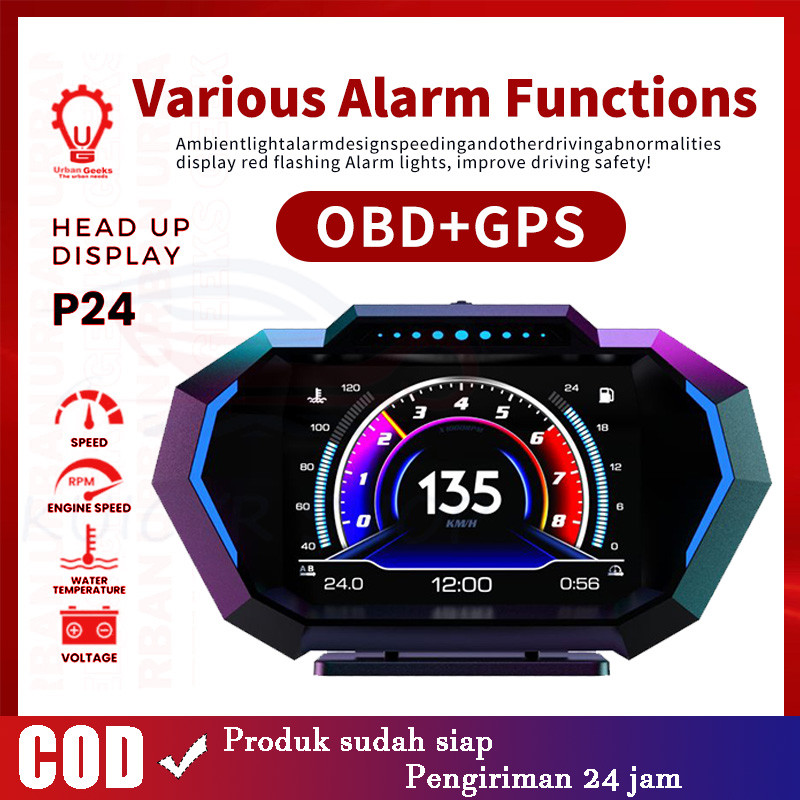 Jual Hud Head UP Display P24 P6 P6 Ultra Multifunctional LCD Meter ...