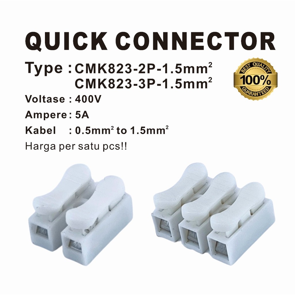 Jual Wire Spring Terminal Sambungan Kabel Listrik Quick Connector 2P/3P ...