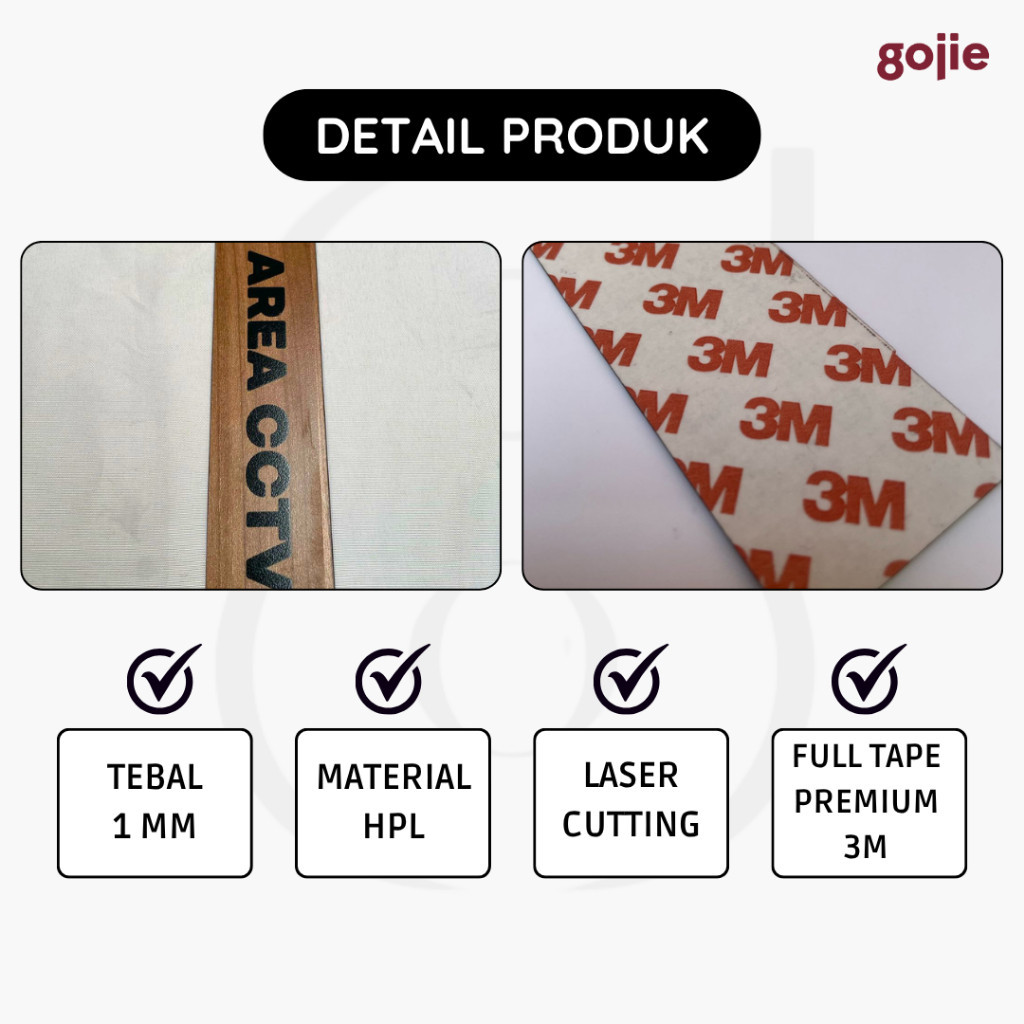 Jual SIGN BOARD AREA CCTV KAYU UNIK | SIGNAGE WOOD PATTERN INCLUDE FULL ...