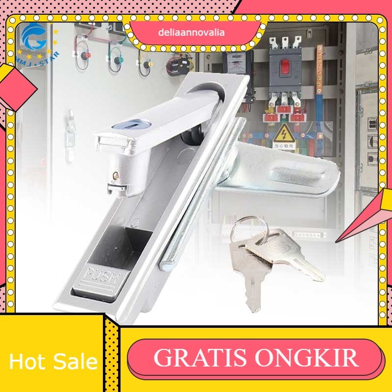Jual Kunci Box Industri MS Seri Push Lock Panel 150mm Silver Doff Untuk ...