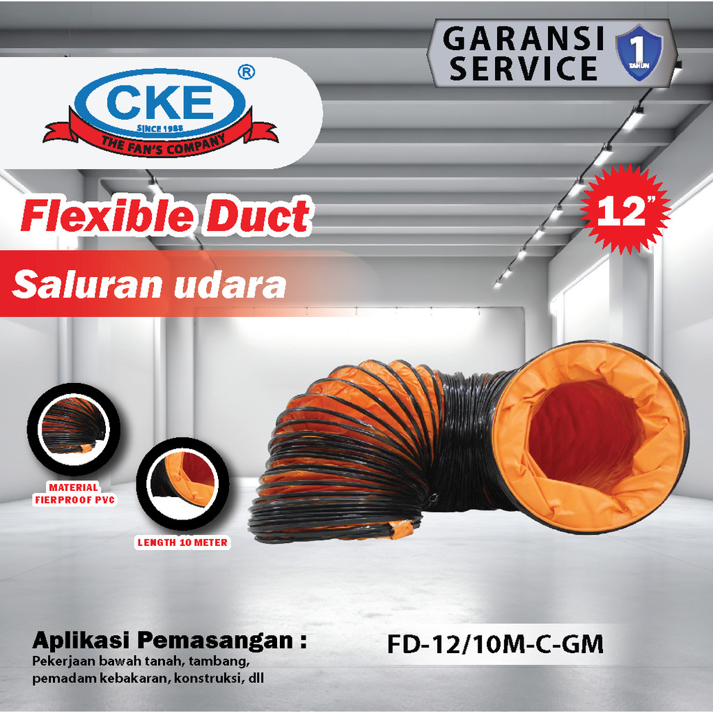 Jual Selang Fleksibel CKE C-GM 12 Inch 10 Meter Selang Blower Duct Hose ...