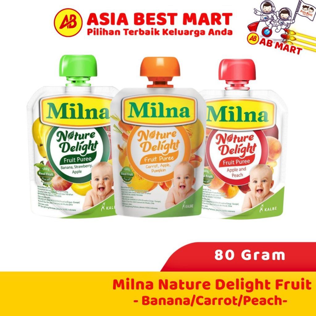 Jual Milna 80gr Nature Delight Fruit Puree Pouch Carrot Apple Pumpkin ...