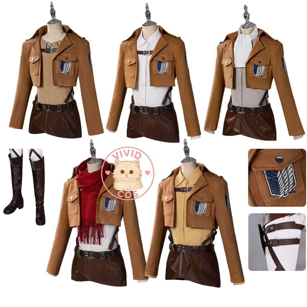 Jual Attack on Titan Cosplay Costume Anime Eren/Mikasa/Levi/Armin ...