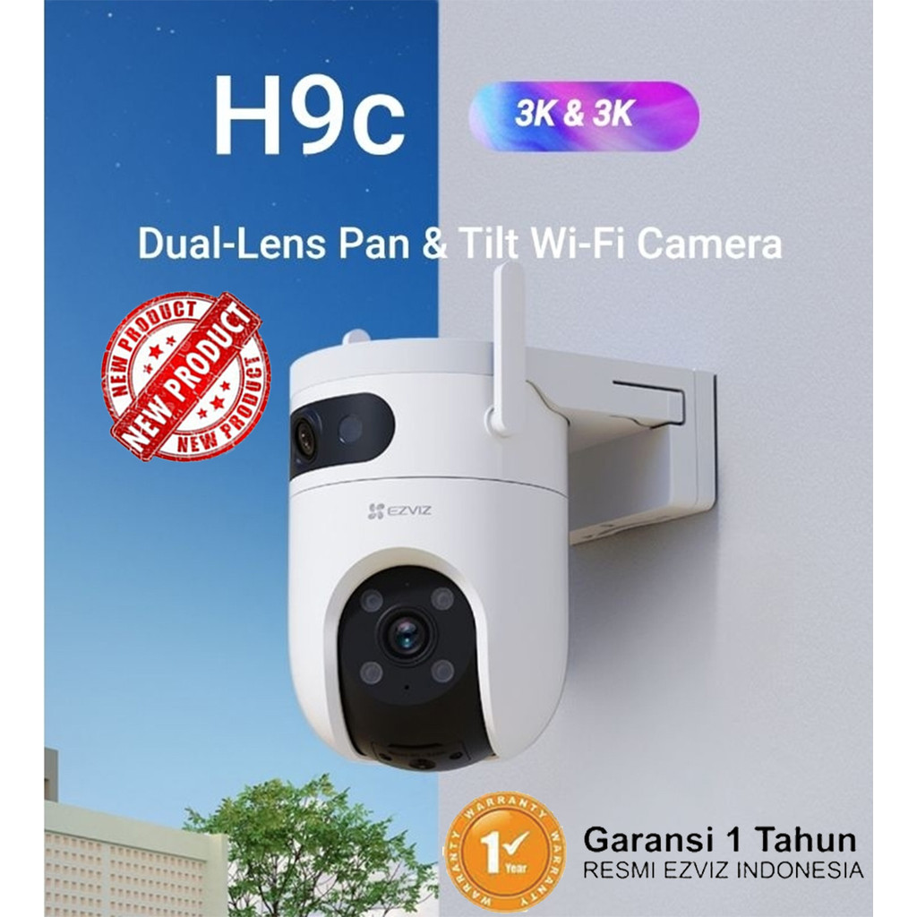 Jual Ezviz H9c Dual-Lens 2K 6MP (3MP+3MP) Pan Tilt IP Camera CCTV ...