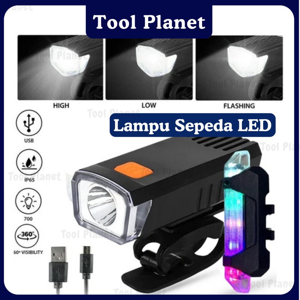 Jual Tool Planet (Garansi 1 Tahun) Lampu Sepeda Bike LED Super Terang ...