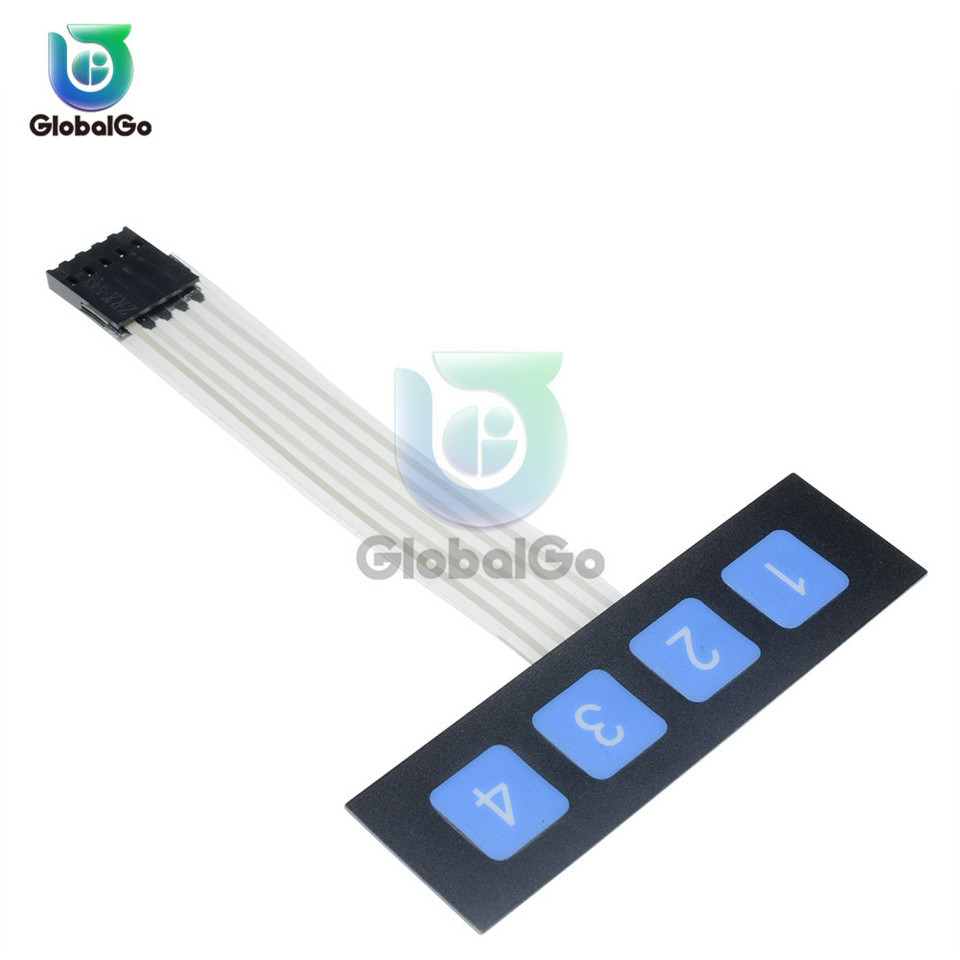 Jual 4 Key Button Membrane Switch 1x4 Keys Matrix Array Keyboard Keypad ...