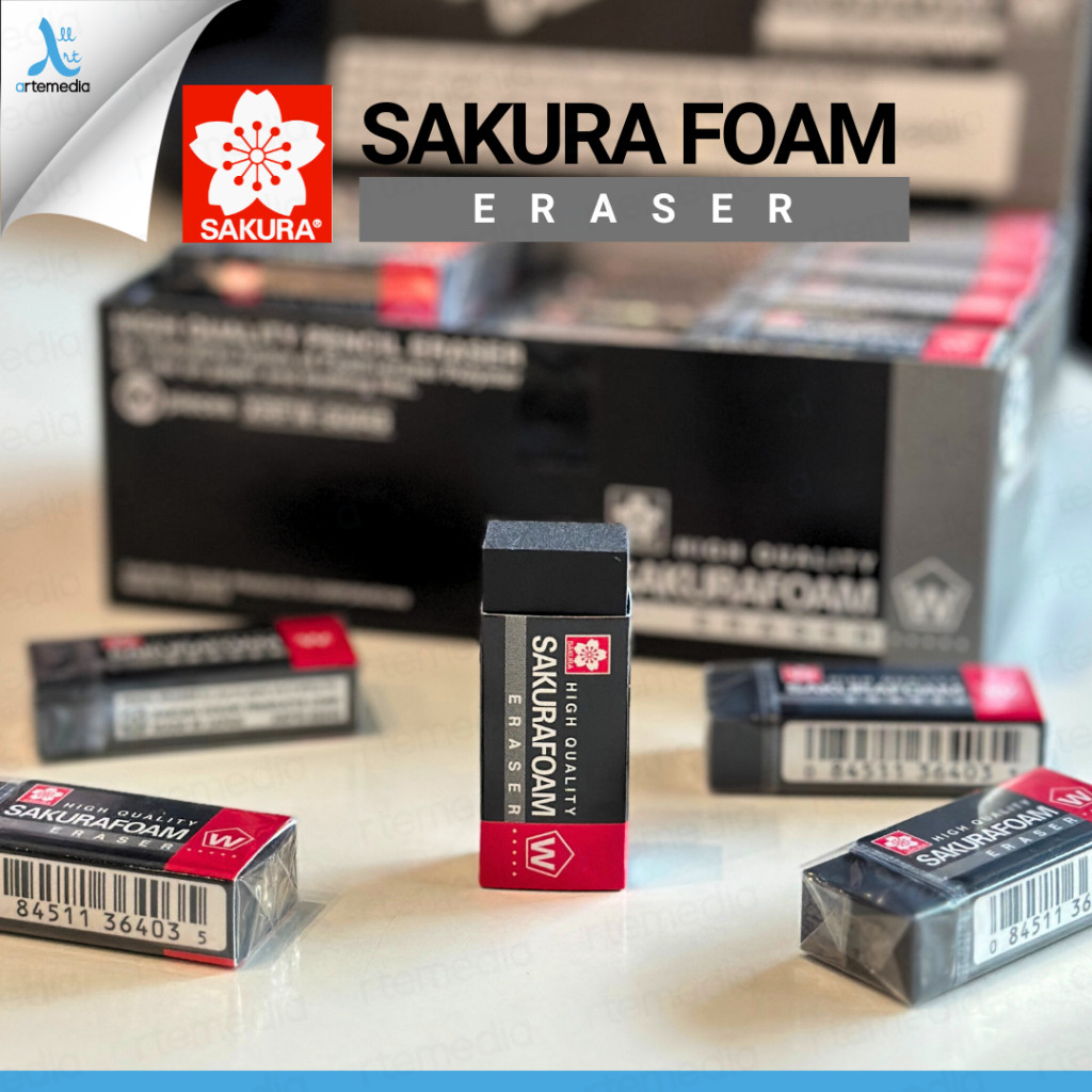 Jual Sakura Foam Eraser Black - Clean Erasing Non Toxic Eraser from ...