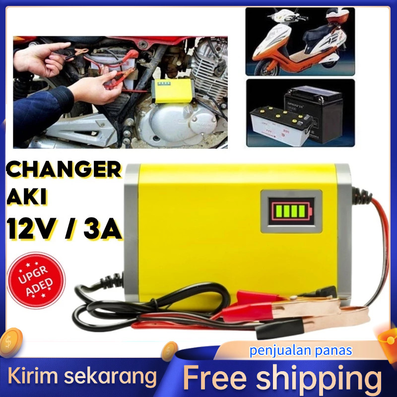 Jual Charger Aki Portable 12V 2A/Charger Aki 12V3AH-20AH Alat Cas Aki ...