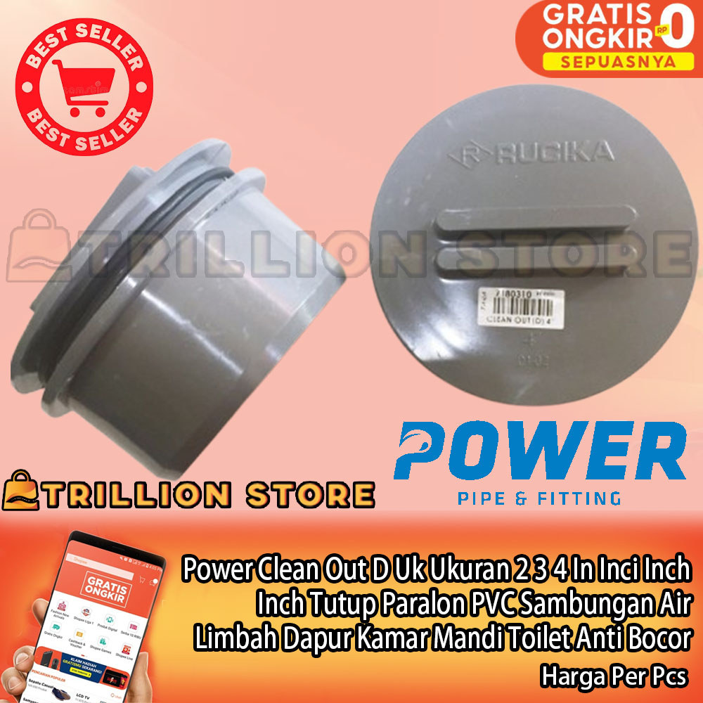 Jual Power Clean Out D Uk Ukuran 2 3 4 In Inci Inch Inch Tutup Paralon ...