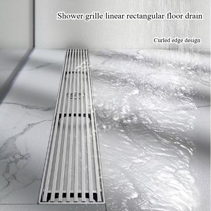 Jual 304 stainless steel 8.5cm wide long strip floor drain, bathroom ...