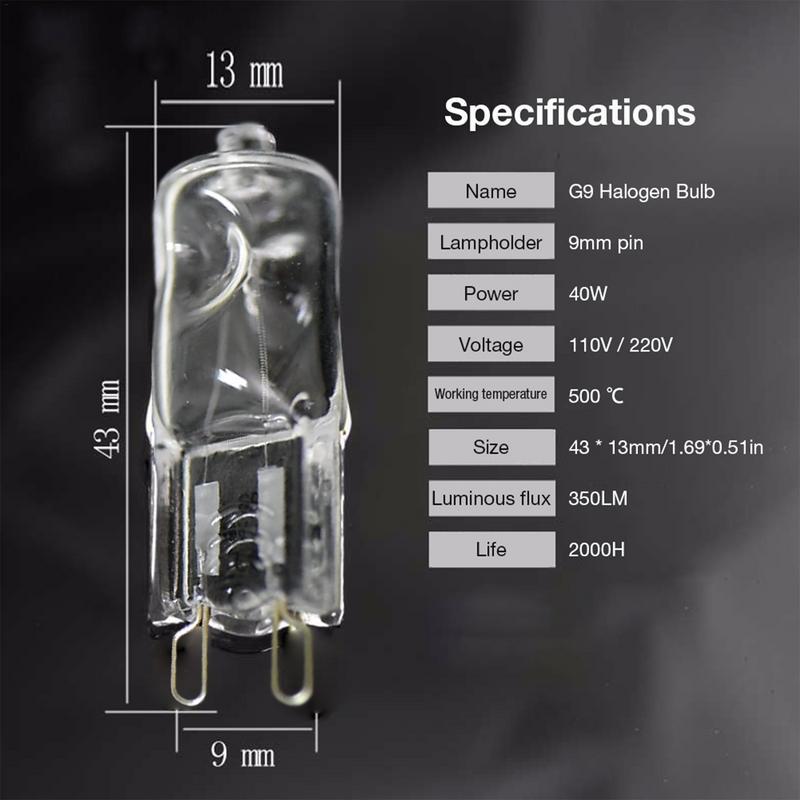 Jual G9 Halogen Bulb Oven Light 40W Halogen Bulbs Light Globe Bi-Pin ...