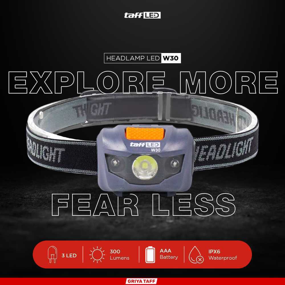 Jual TaffLED Senter Kepala Headlamp LED Flashlight White and Red ...