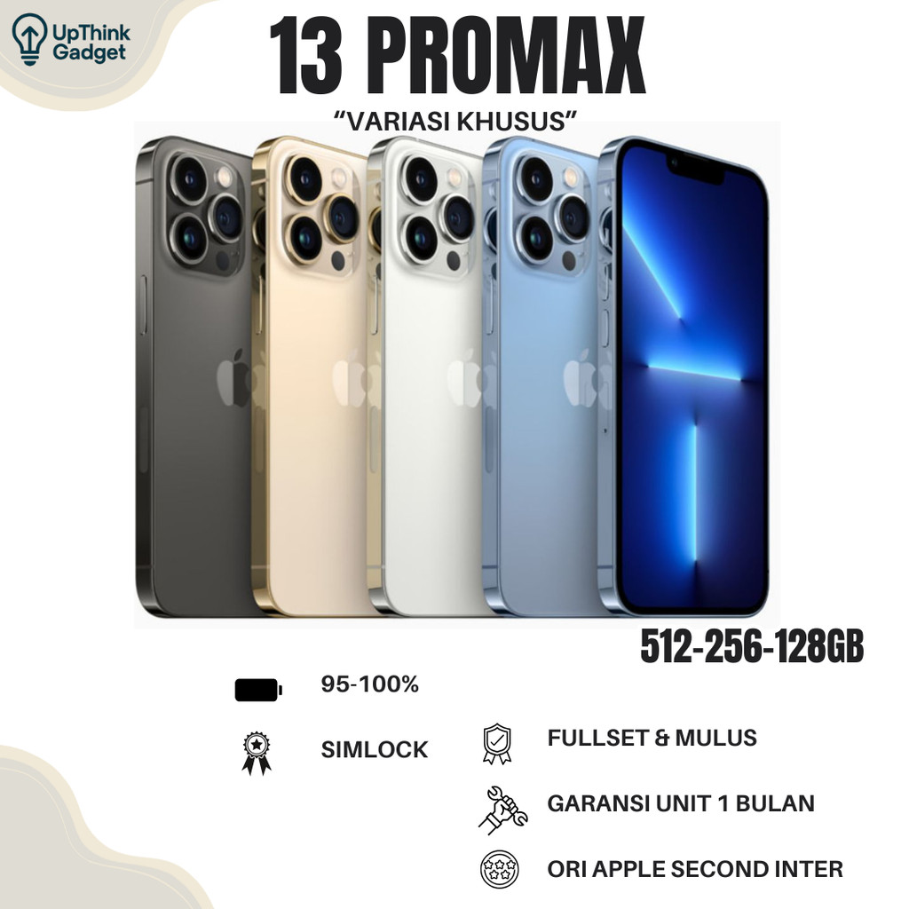 Jual iphone mulus 13 promax second bisa live & game minus 512gb 256gb ...