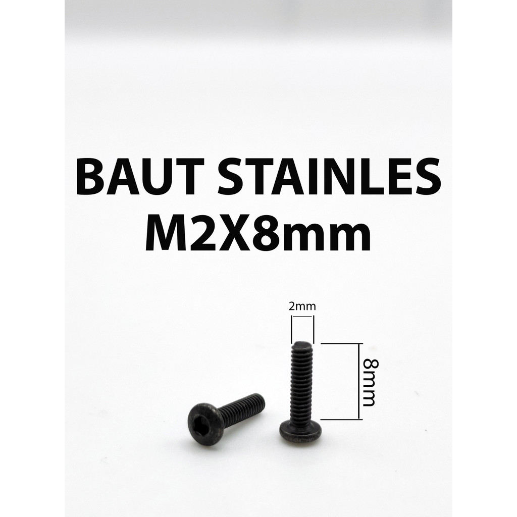 Jual Baut M2x8 Stainless Steel Hex L scew baud metal m2 8mm sekrup Mini ...
