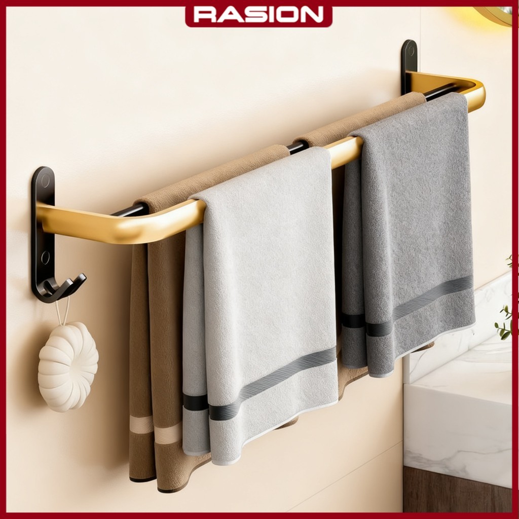 Jual RASION Rak Handuk Kamar Mandi Logam Aluminium Tahan Air Dan Tahan ...