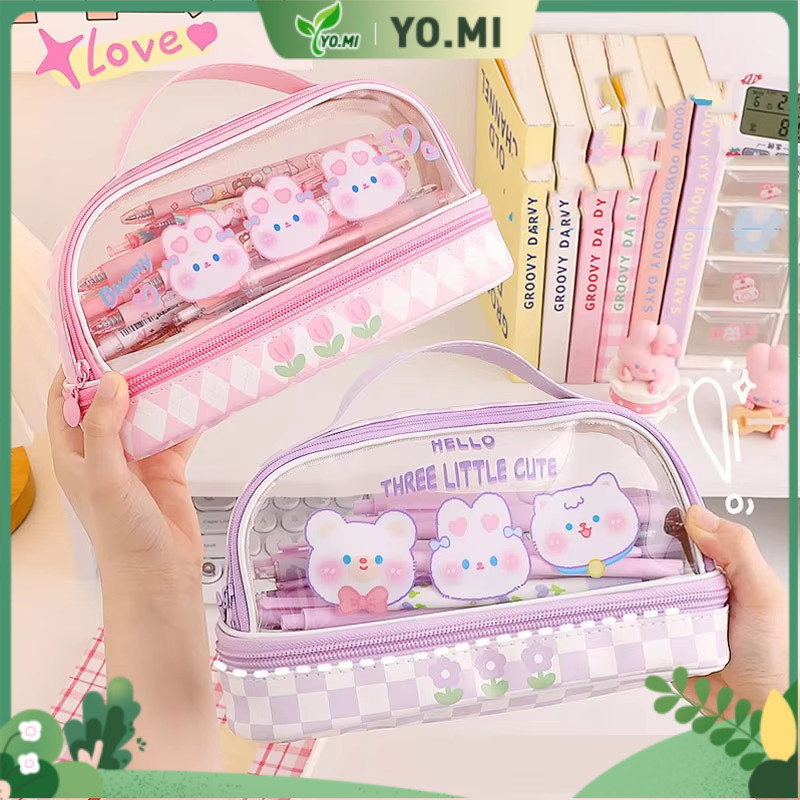 Jual Tas Pensil Transparan Berkapasitas Besar untuk Alat Tulis Pelajar ...